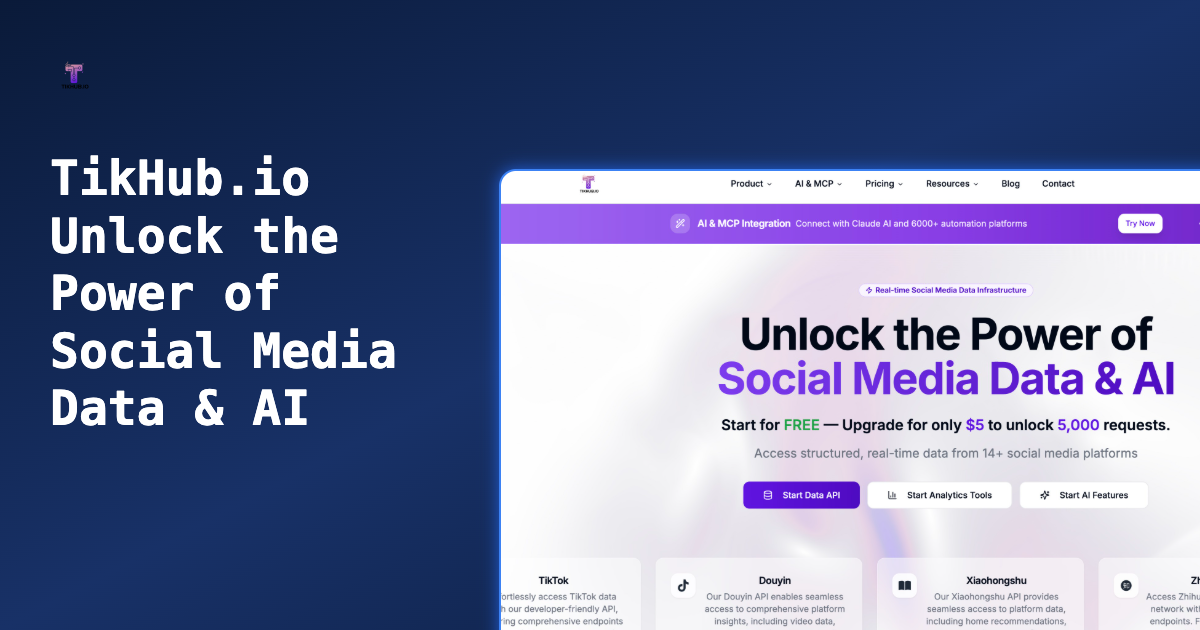 TikHub - Social Media Data API Platform | Real-time API Access
